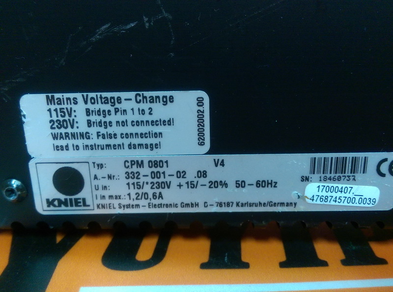 KNIEL CPM 0801 V4 Power Supply S/N: 18460737 - 裕益科技自動化設備可程式編碼器PLC分散式控制系統DCS
